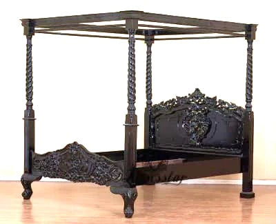 Kabak Gothic Canopy Solid Mango Wooden Bed – Hibashi Furniture LLC