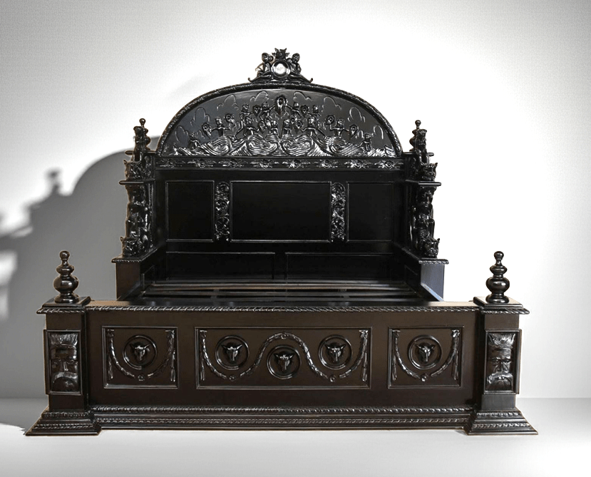 Daze Gothic Hand Carved Platform Bed | Hibashi Furniture – HF ...