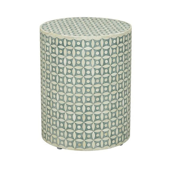 Bone Inlay Geometry Design Round Side Table | Hibashi Furniture – HF ...